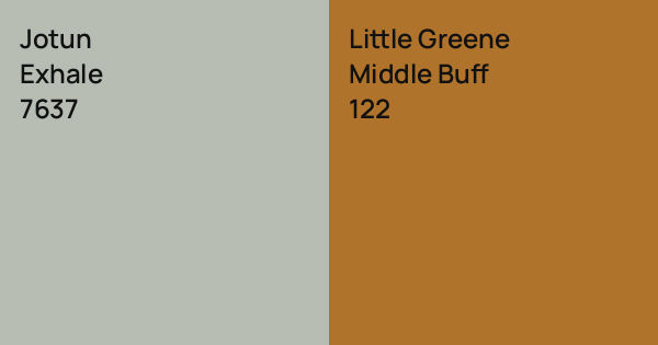 Jotun Exhale vs. Little Greene Middle Buff comparison