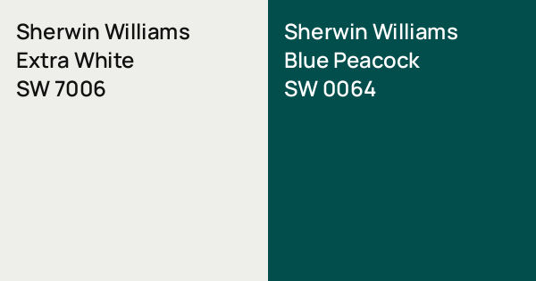 Sherwin Williams Extra White vs. Sherwin Williams Blue Peacock comparison