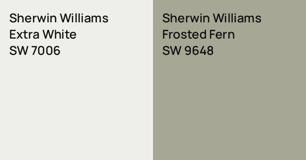 Sherwin Williams Extra White vs. Sherwin Williams Frosted Fern comparison