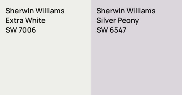 Sherwin Williams Extra White vs. Sherwin Williams Silver Peony comparison