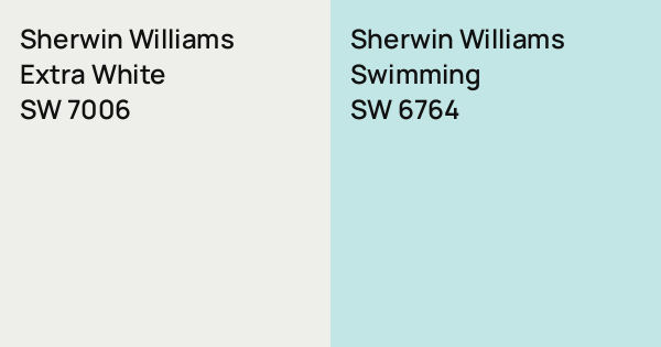 Sherwin Williams Extra White vs. Sherwin Williams Swimming comparison