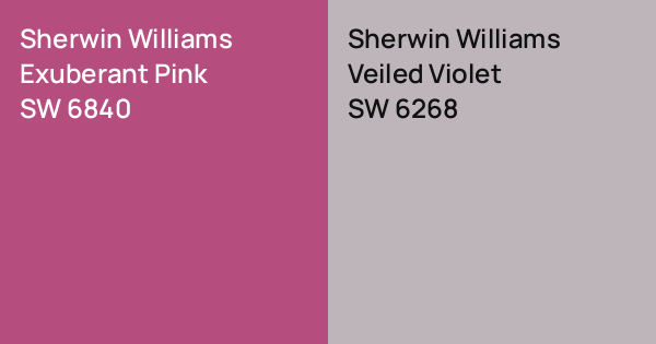 Sherwin Williams Exuberant Pink vs. Sherwin Williams Veiled Violet ...