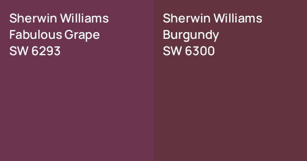 Sherwin Williams Fabulous Grape vs. Sherwin Williams Burgundy comparison