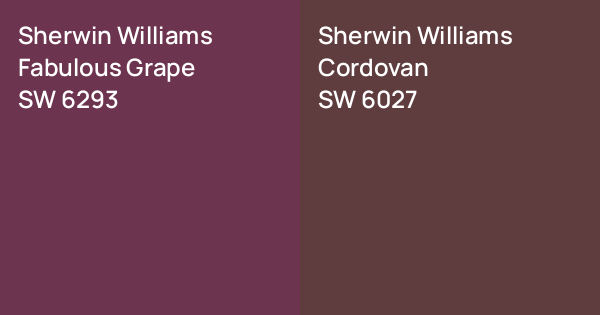 Sherwin Williams Fabulous Grape vs. Sherwin Williams Cordovan comparison