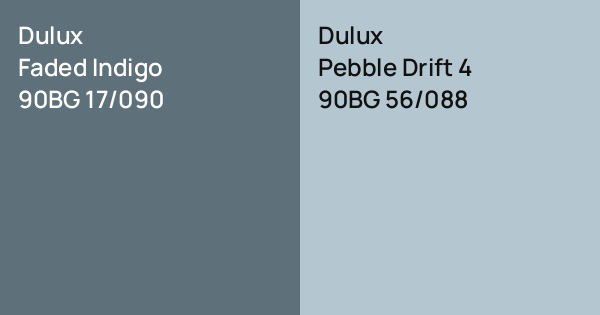 Dulux Faded Indigo vs. Dulux Pebble Drift 4 comparison