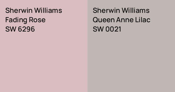 Sherwin Williams Fading Rose vs. Sherwin Williams Queen Anne Lilac ...
