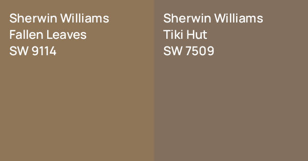 Sherwin Williams Fallen Leaves vs. Sherwin Williams Tiki Hut comparison