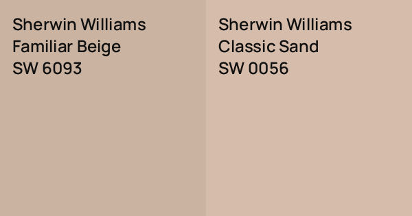 Sherwin Williams Familiar Beige vs. Sherwin Williams Classic Sand ...