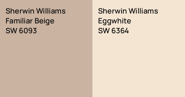 Sherwin Williams Familiar Beige vs. Sherwin Williams Eggwhite comparison