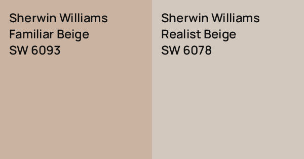 Sherwin Williams Familiar Beige vs. Sherwin Williams Realist Beige ...