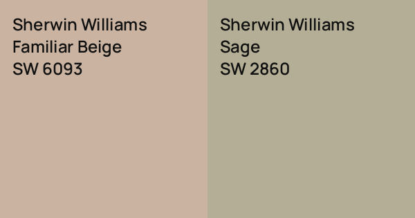 Sherwin Williams Familiar Beige vs. Sherwin Williams Sage comparison