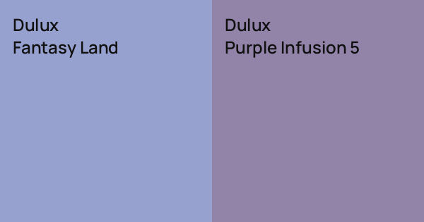 Dulux Fantasy Land vs. Dulux Purple Infusion 5 comparison