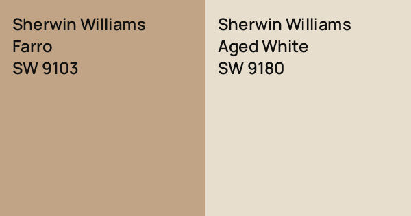 Sherwin Williams Farro vs. Sherwin Williams Aged White comparison