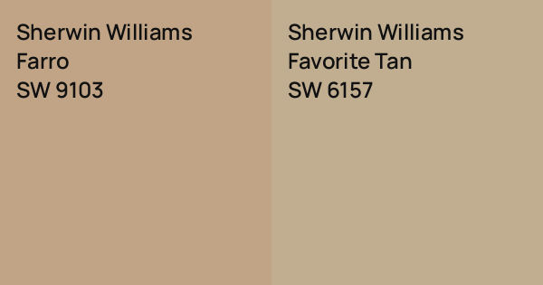 Sherwin Williams Farro vs. Sherwin Williams Favorite Tan comparison
