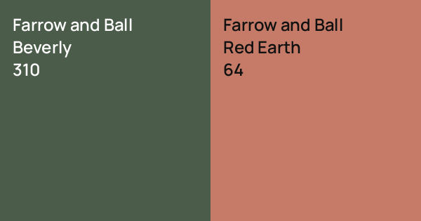 Farrow and Ball Beverly vs. Farrow and Ball Red Earth comparison