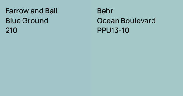 Farrow and Ball Blue Ground vs. Behr Ocean Boulevard comparison
