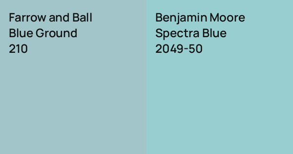 Farrow and Ball Blue Ground vs. Benjamin Moore Spectra Blue comparison