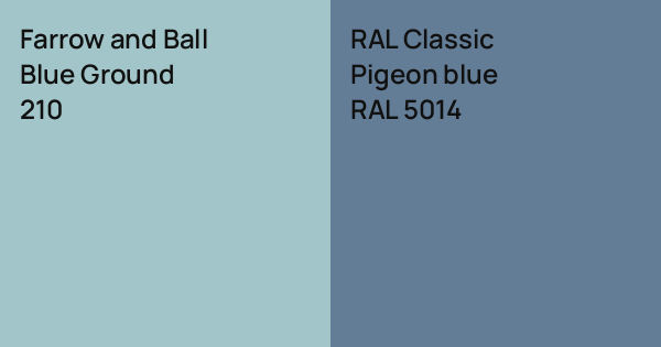 Farrow and Ball Blue Ground vs. RAL Classic Pigeon blue comparison