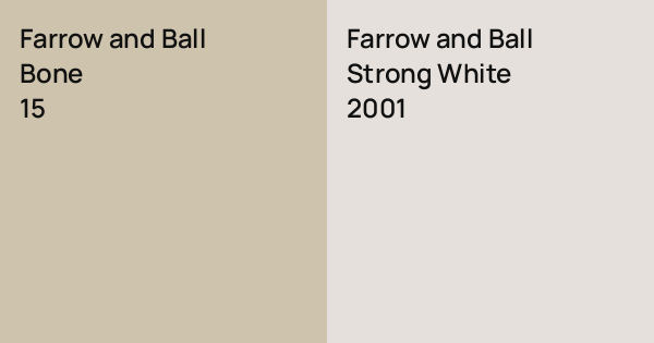 Farrow and Ball Bone vs. Farrow and Ball Strong White comparison