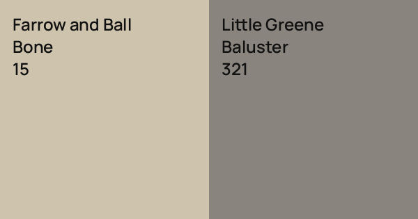 Farrow and Ball Bone vs. Little Greene Baluster comparison