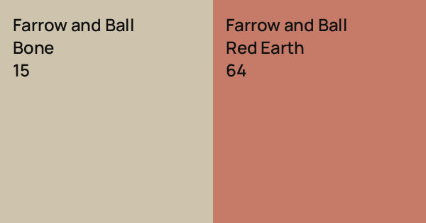 Farrow and Ball Bone vs. Farrow and Ball Red Earth comparison