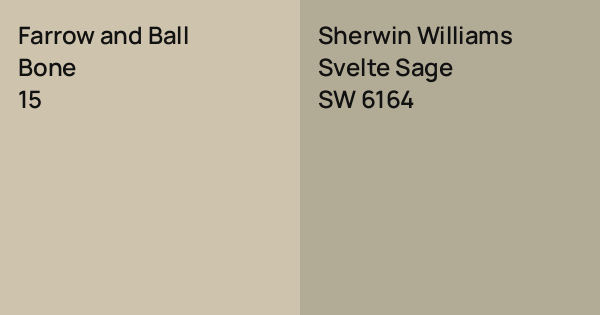 Farrow and Ball Bone vs. Sherwin Williams Svelte Sage comparison