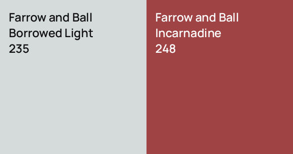 Farrow and Ball Borrowed Light vs. Farrow and Ball Incarnadine comparison