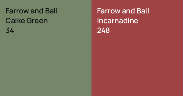 Farrow and Ball Calke Green vs. Farrow and Ball Incarnadine comparison