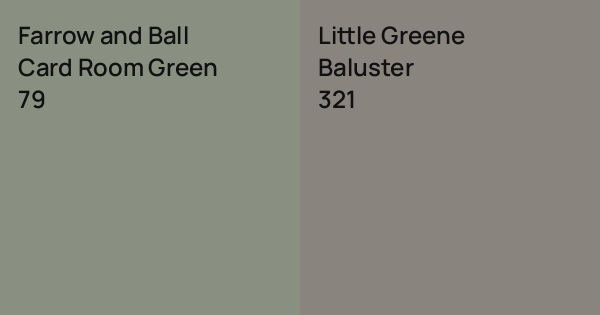 Farrow and Ball Card Room Green vs. Little Greene Baluster comparison