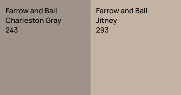 Farrow and Ball Charleston Gray vs. Farrow and Ball Jitney comparison