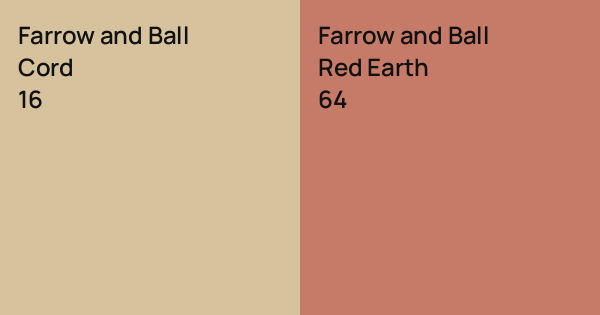 Farrow and Ball Cord vs. Farrow and Ball Red Earth comparison