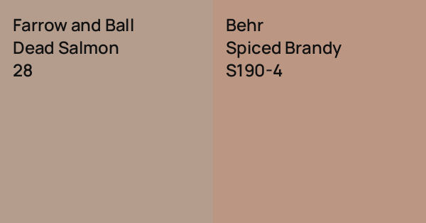 Farrow and Ball Dead Salmon vs. Behr Spiced Brandy comparison