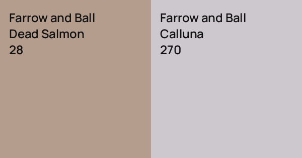 Farrow and Ball Dead Salmon vs. Farrow and Ball Calluna comparison