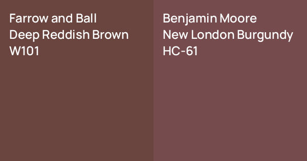 Farrow and Ball Deep Reddish Brown vs. Benjamin Moore New London ...