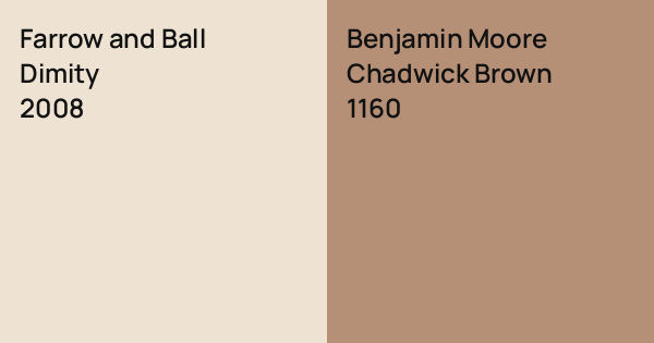 Farrow and Ball Dimity vs. Benjamin Moore Chadwick Brown comparison