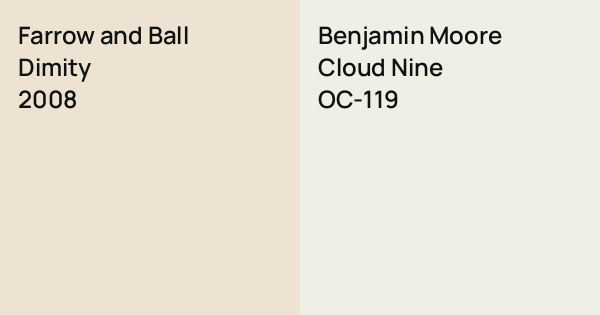 Farrow and Ball Dimity vs. Benjamin Moore Cloud Nine comparison