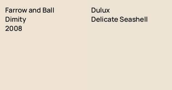 Farrow and Ball Dimity vs. Dulux Delicate Seashell comparison