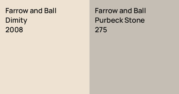 Farrow and Ball Dimity vs. Farrow and Ball Purbeck Stone comparison