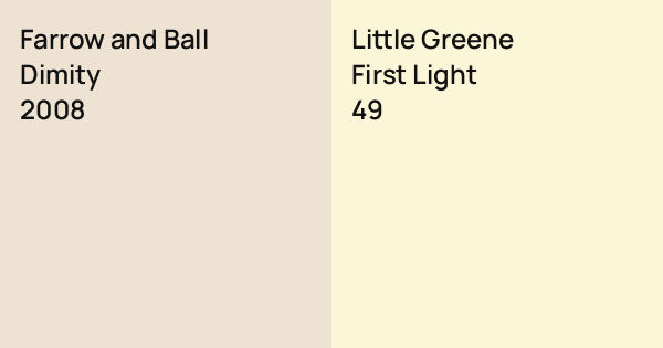 Farrow and Ball Dimity vs. Little Greene First Light comparison