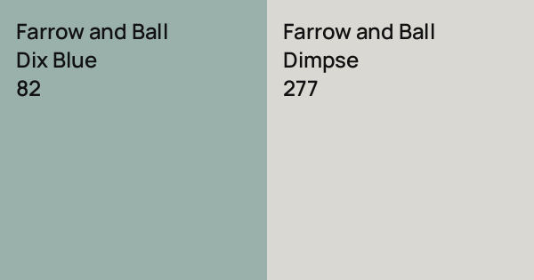 Farrow and Ball Dix Blue vs. Farrow and Ball Dimpse comparison