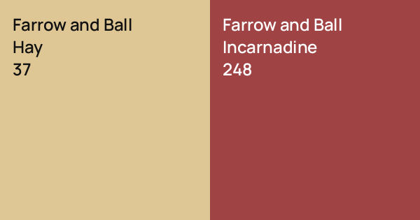 Farrow and Ball Hay vs. Farrow and Ball Incarnadine comparison