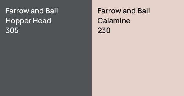 Farrow and Ball Hopper Head vs. Farrow and Ball Calamine comparison