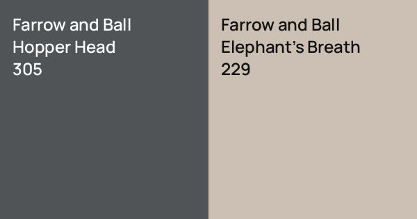 Farrow and Ball Hopper Head vs. Farrow and Ball Elephant's Breath ...