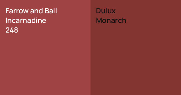 Farrow and Ball Incarnadine vs. Dulux Monarch comparison