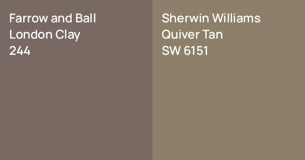 Farrow and Ball London Clay vs. Sherwin Williams Quiver Tan comparison