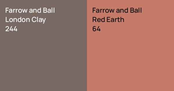 Farrow and Ball London Clay vs. Farrow and Ball Red Earth comparison