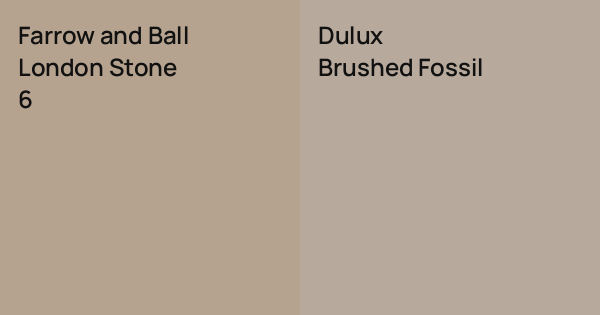 Farrow and Ball London Stone vs. Dulux Brushed Fossil comparison