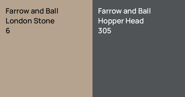 Farrow and Ball London Stone vs. Farrow and Ball Hopper Head comparison