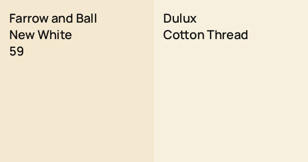 Farrow and Ball New White vs. Dulux Cotton Thread comparison