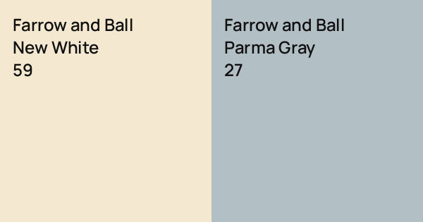 Farrow and Ball New White vs. Farrow and Ball Parma Gray comparison
